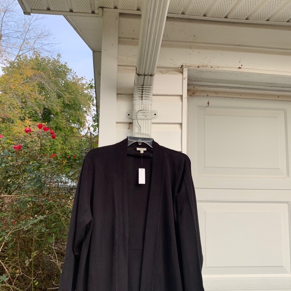 Talbots | Sweaters | Nwt Talbots Pretty Black Flyaway Cotton Cardigan ...